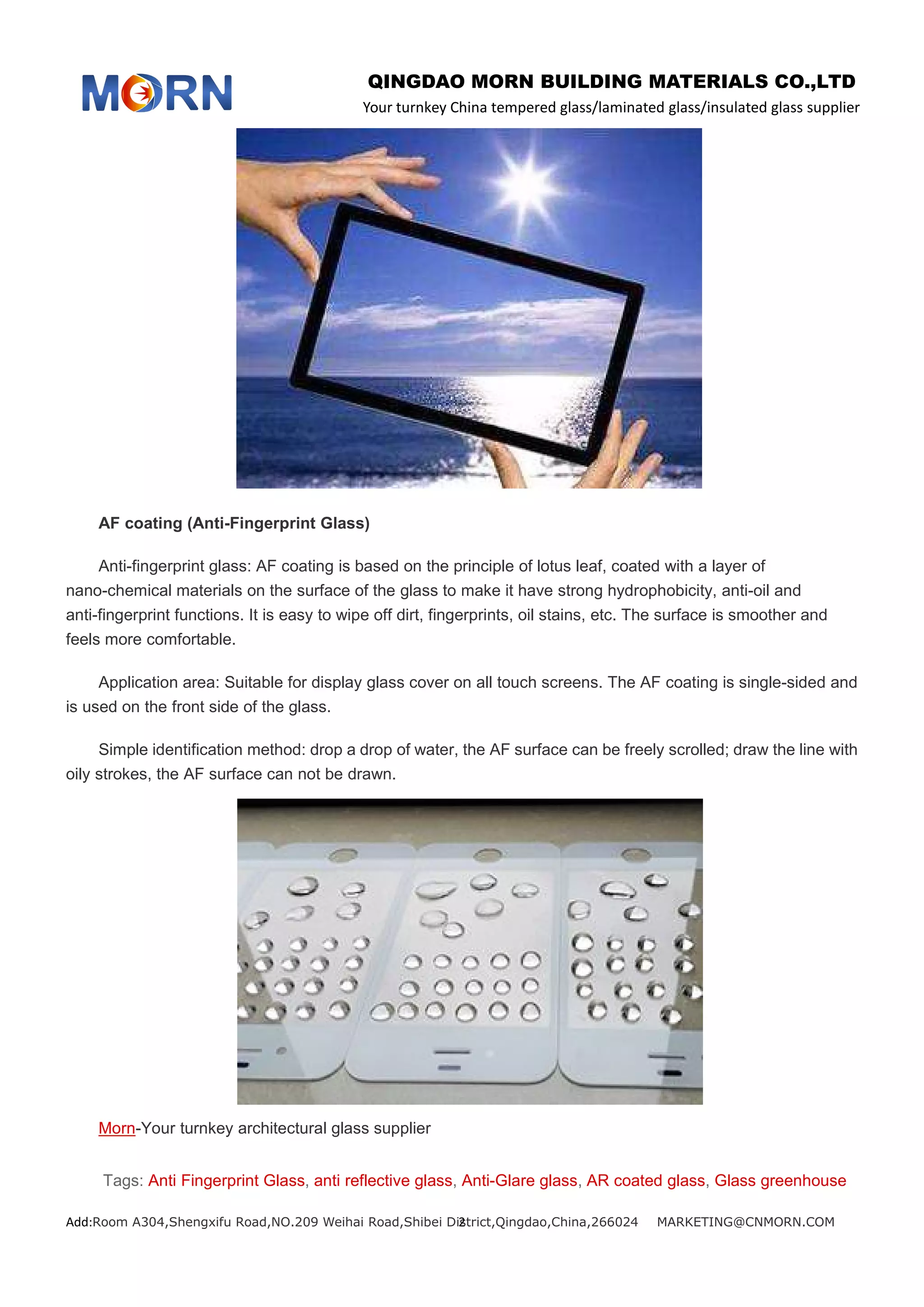 The difference between ag glass,ar glass and af glass. | PDF