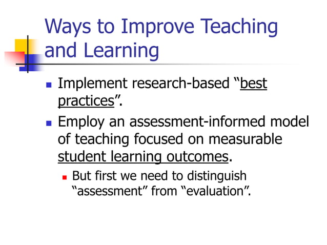 The Difference Between Assessment and Evaluation.ppt | Educational ...