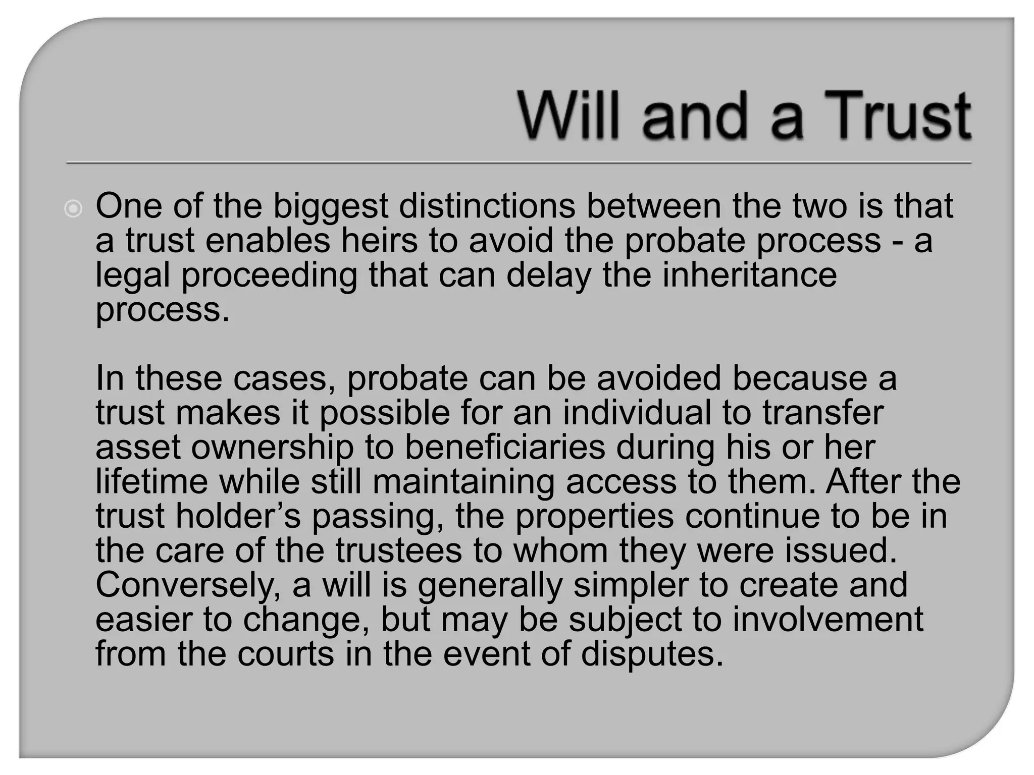 The Difference between a Will and a Trust | PPTX