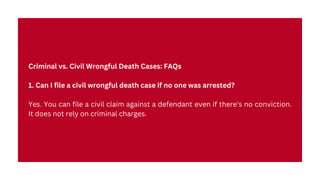 The Difference Between Criminal and Civil Wrongful Death Cases | PDF