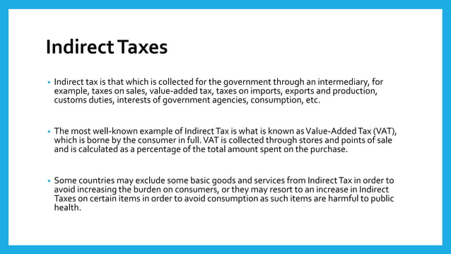 The difference between direct and indirect taxes | PPTX | Business Accounting & Finance | Business