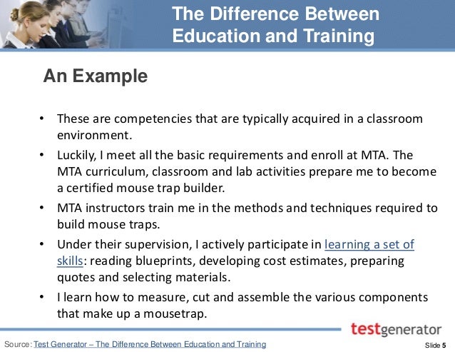 The Difference Between Education and Training