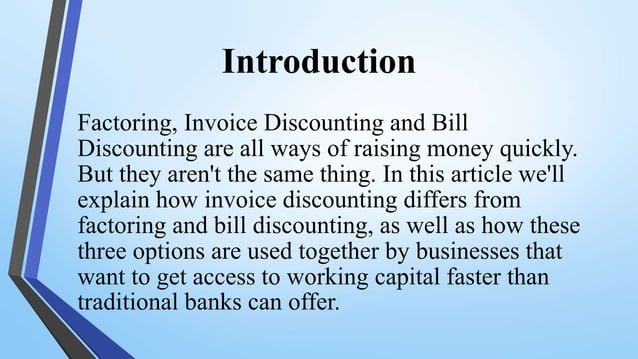 The Difference Between Factoring, Invoice Discounting, and Bill ...