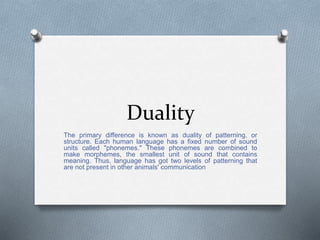 The difference between human and animal language | PPTX