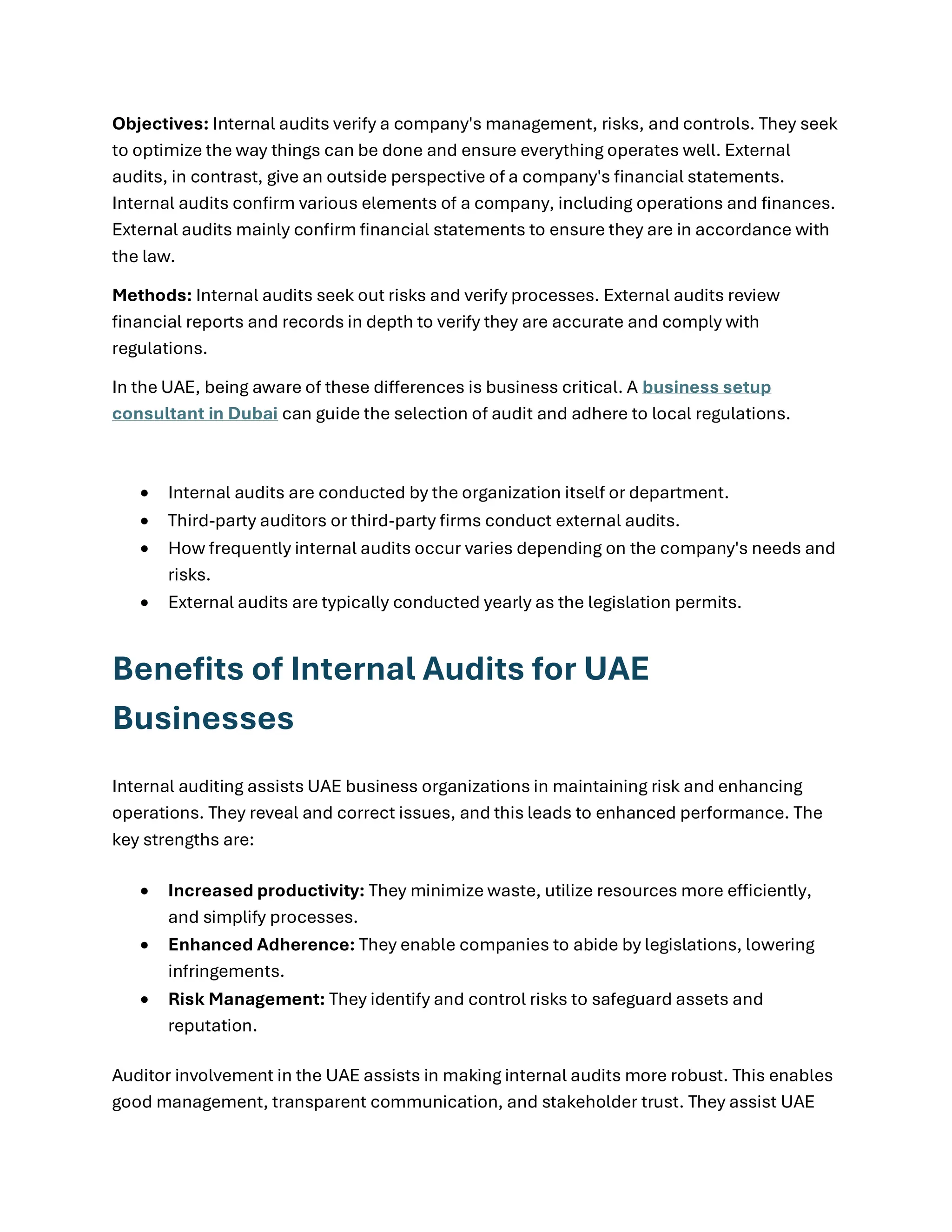 The Difference Between Internal & External Audits. | PDF
