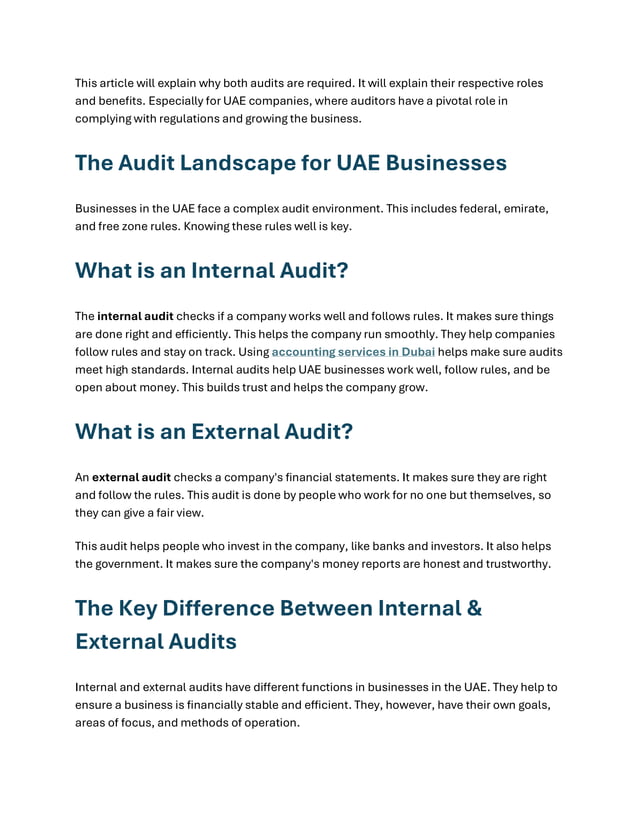 The Difference Between Internal & External Audits. | PDF