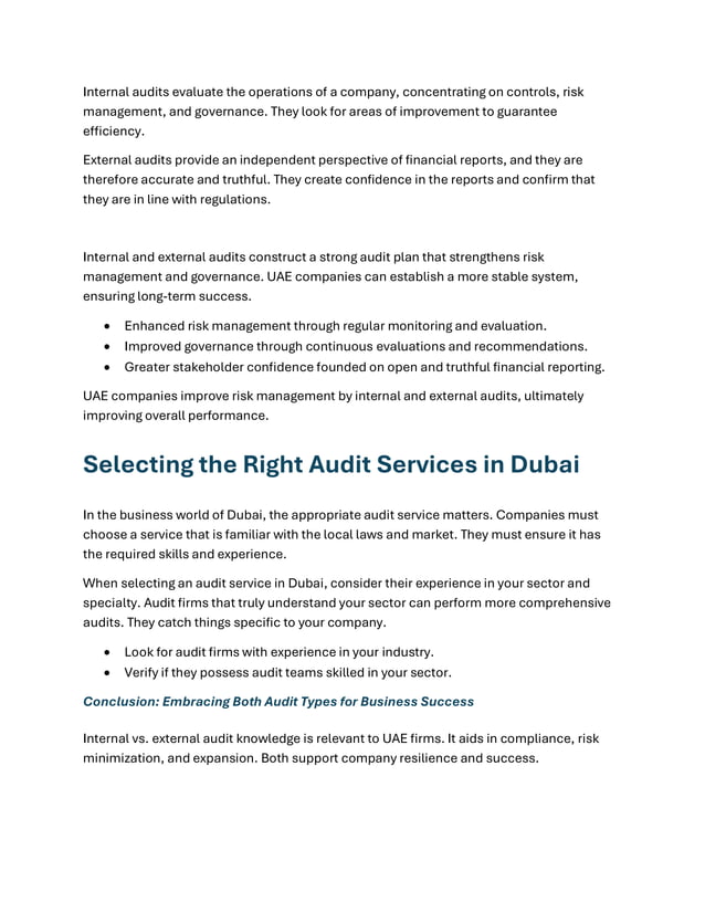 The Difference Between Internal & External Audits. | PDF