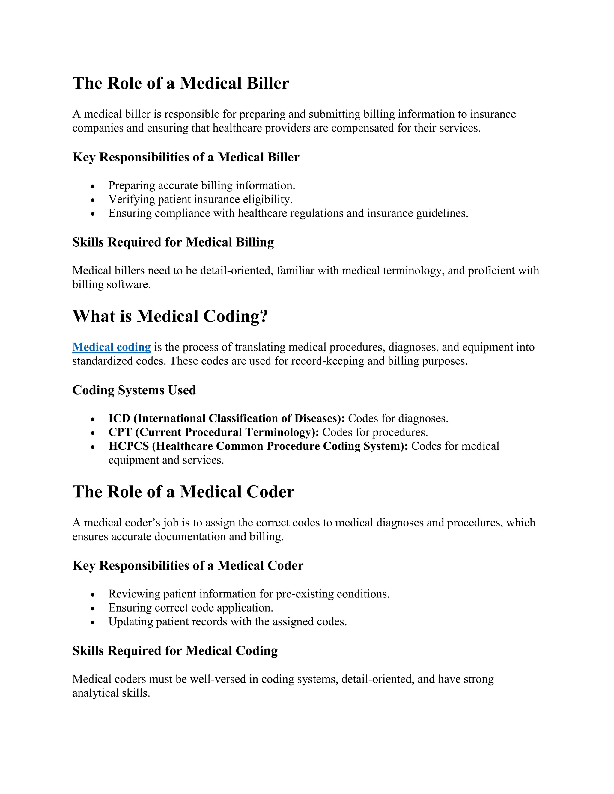 The Difference Between Medical Billing and Coding.pdf | Health ...