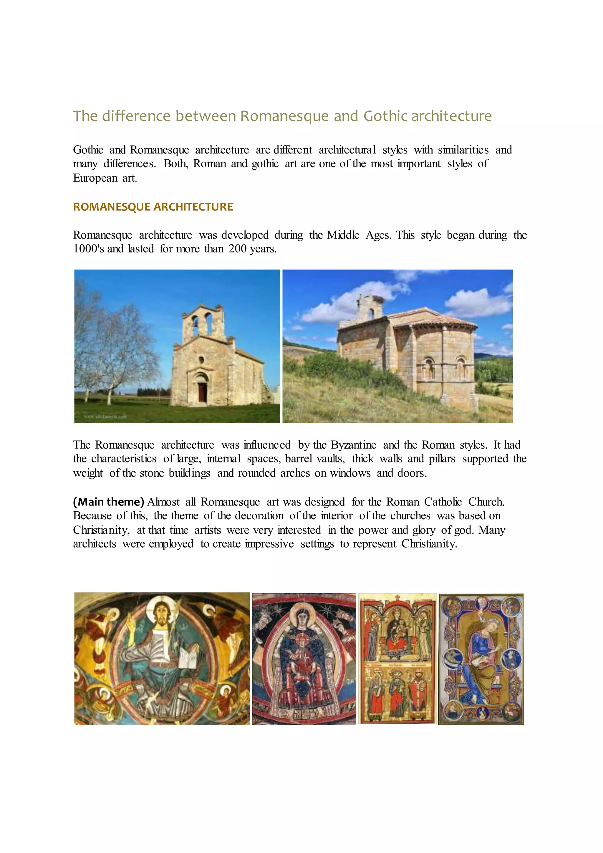 The difference between romanesque and gothic architecture | DOCX