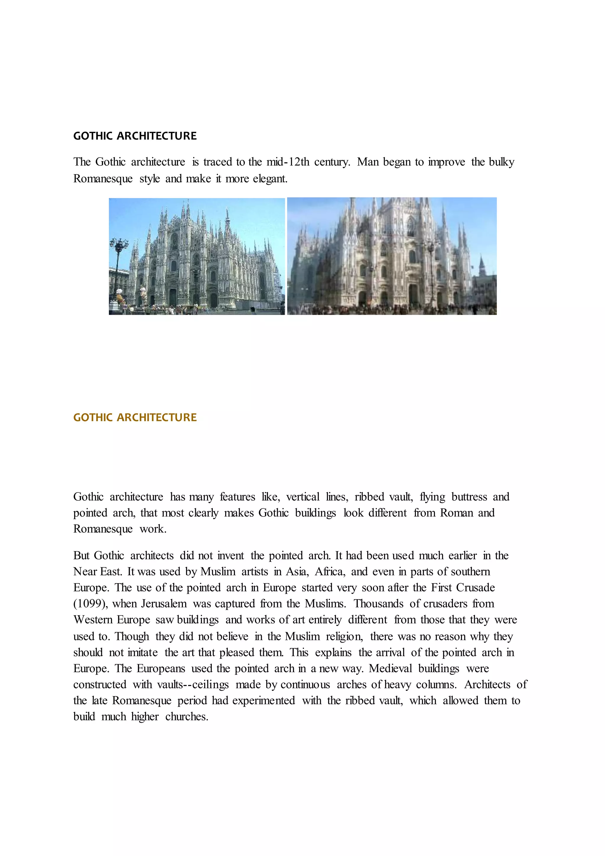 The difference between romanesque and gothic architecture | DOCX