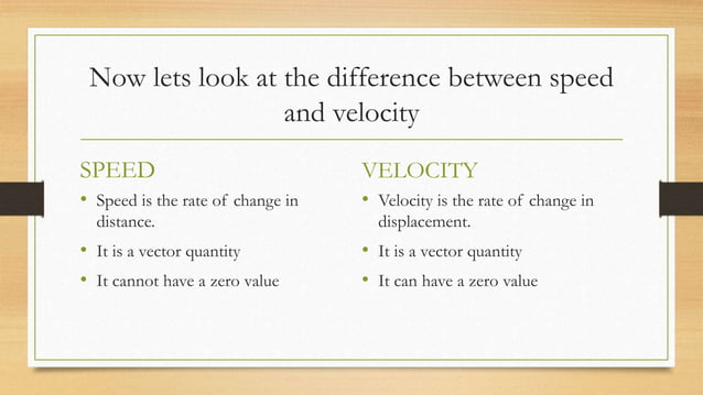 The difference between speed and velocity | PPTX | Physics | Science