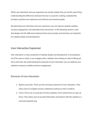 The Difference Between User Interaction and User Experience Explained | PDF