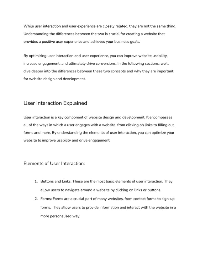 The Difference Between User Interaction and User Experience Explained | PDF