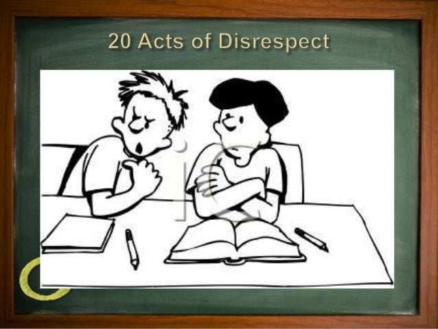 The difference in the definition of ‘disrespect
