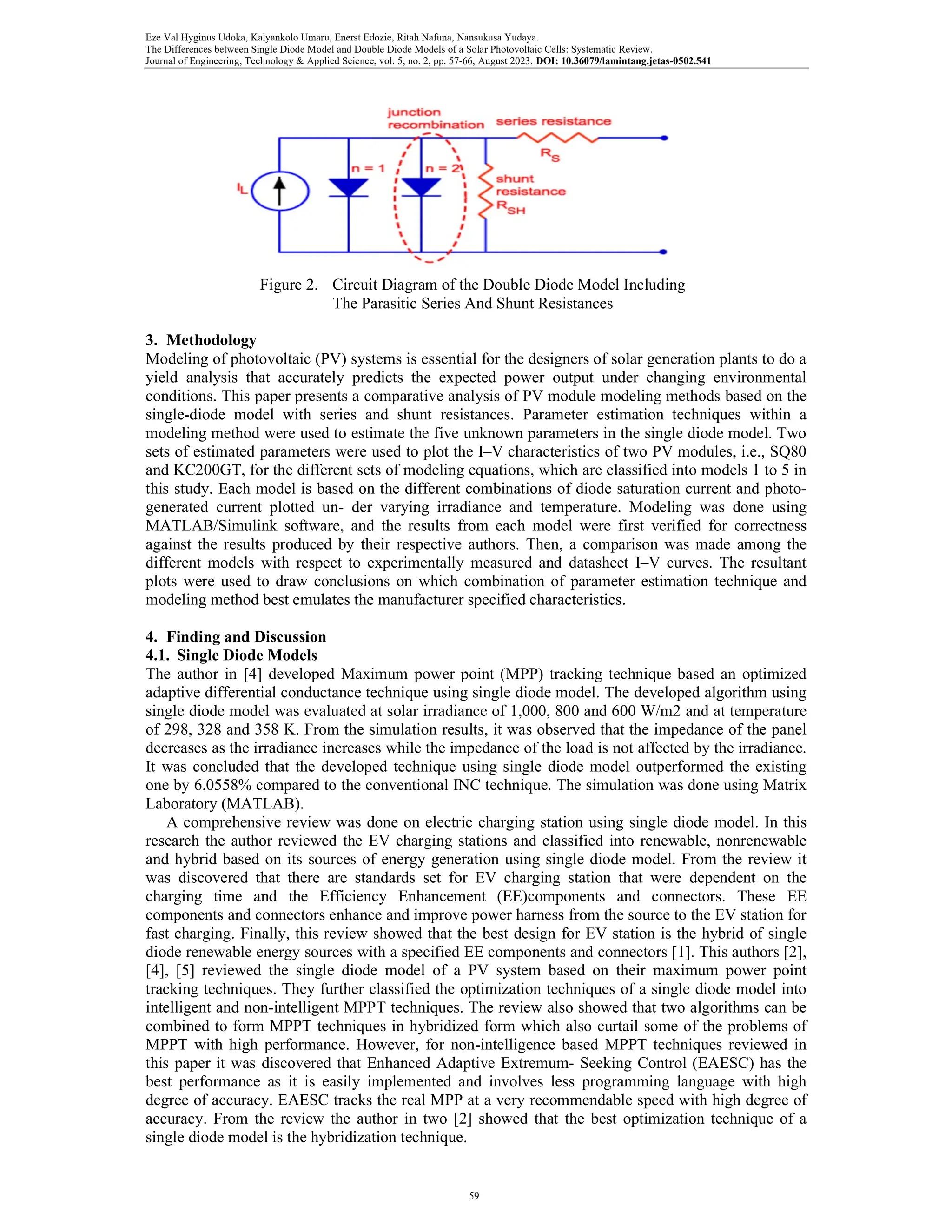 The Differences Between Single Diode Model And Double Diode Models Of A