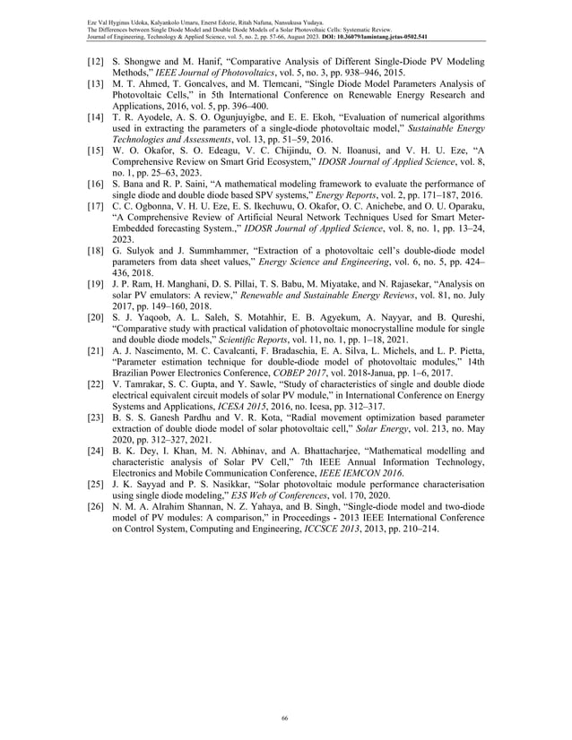 The Differences Between Single Diode Model And Double Diode Models Of A