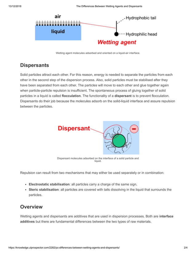 The differences between wetting agents and dispersants | PDF ...