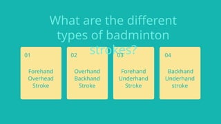 The Different Badminton Strokes.pptx you'll have just have | PPTX