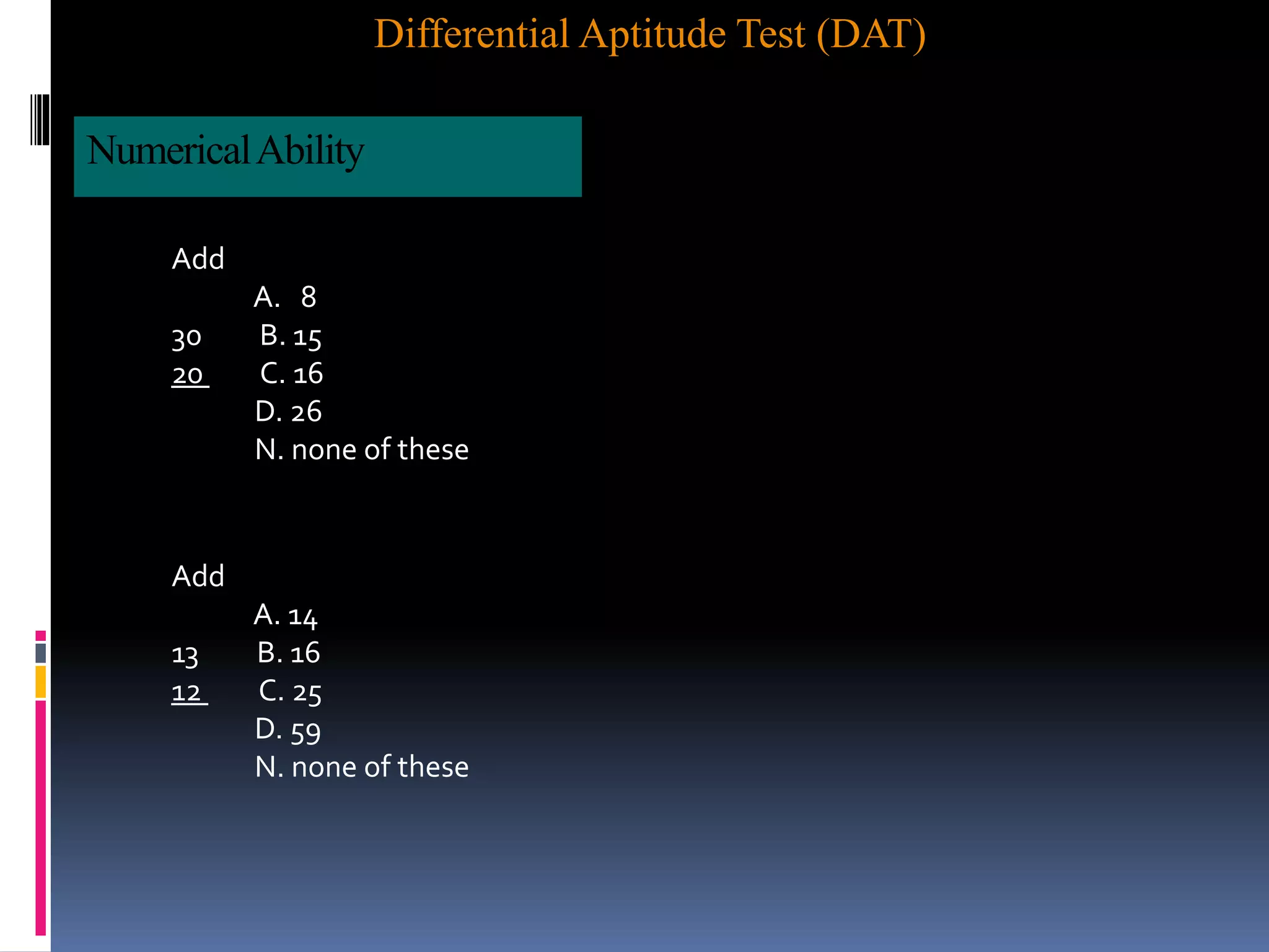 The differential aptitude test (dat) | PPTX