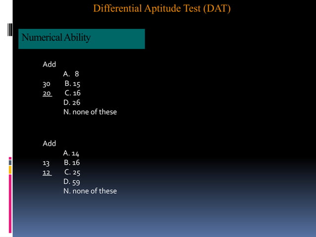 The differential aptitude test (dat) | PPTX