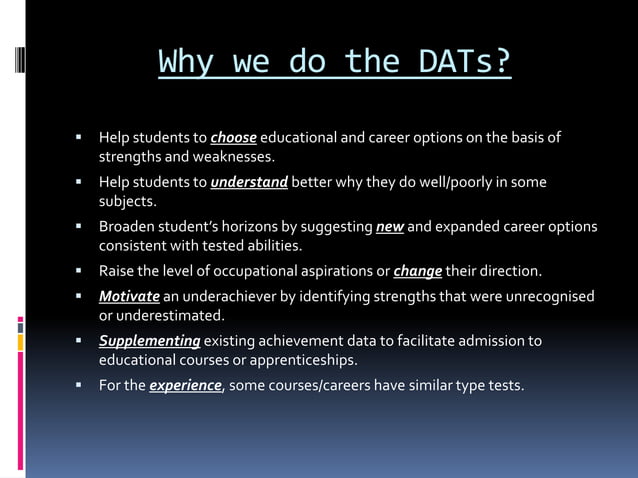 The differential aptitude test (dat) | PPTX