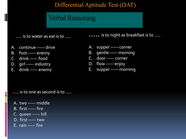 The differential aptitude test (dat) | PPTX