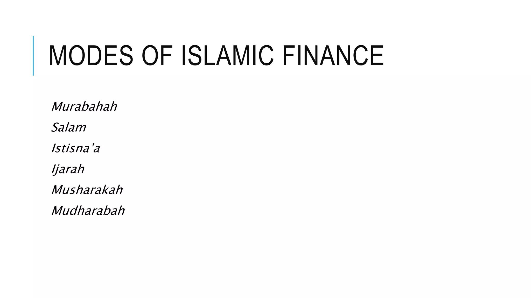 The Different Modes of Islamic Finance | PPTX