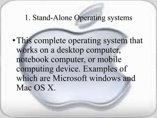 The different operating system | PPTX | Operating Systems | Computer ...