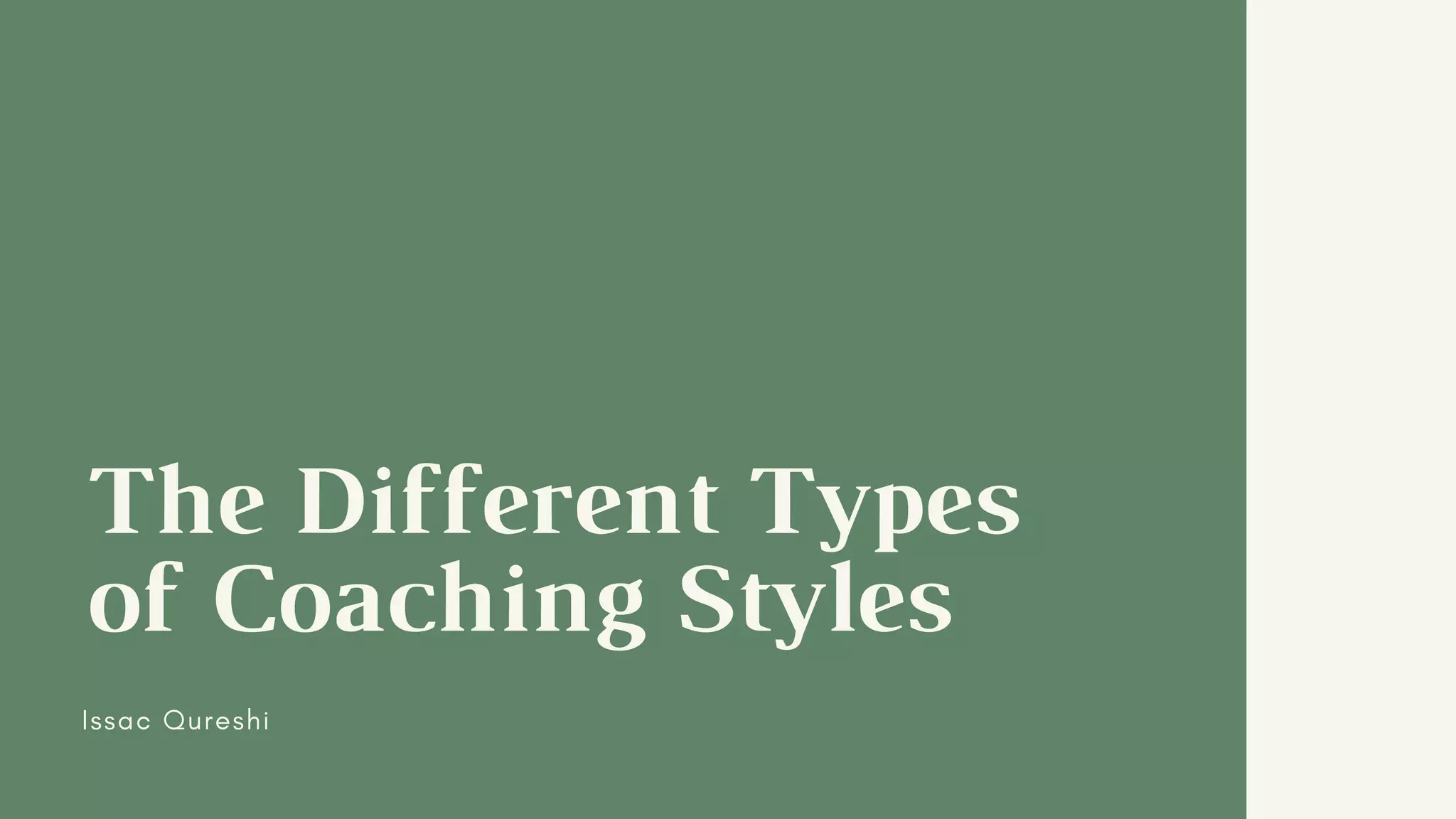 The Different Types of Coaching Styles | Issac Qureshi | PDF