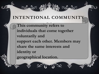 Typologies of Communities | PPTX