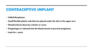 The different types of contraception and birth control | PPTX
