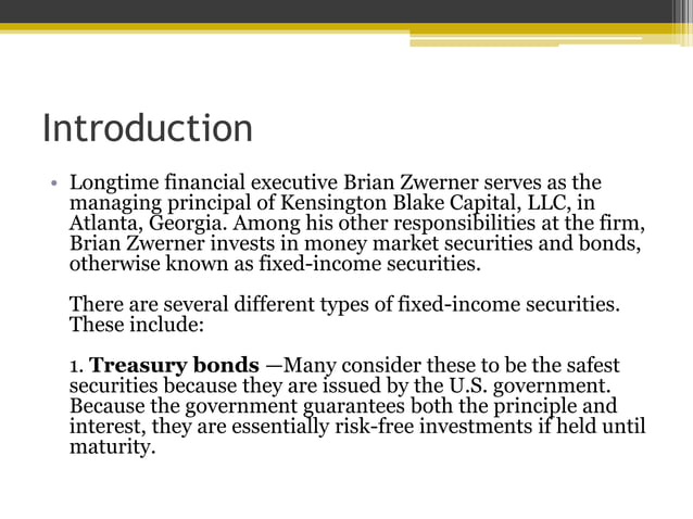 The Different Types of Fixed-Income Securities | PPTX