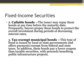 The Different Types of Fixed-Income Securities | PPTX