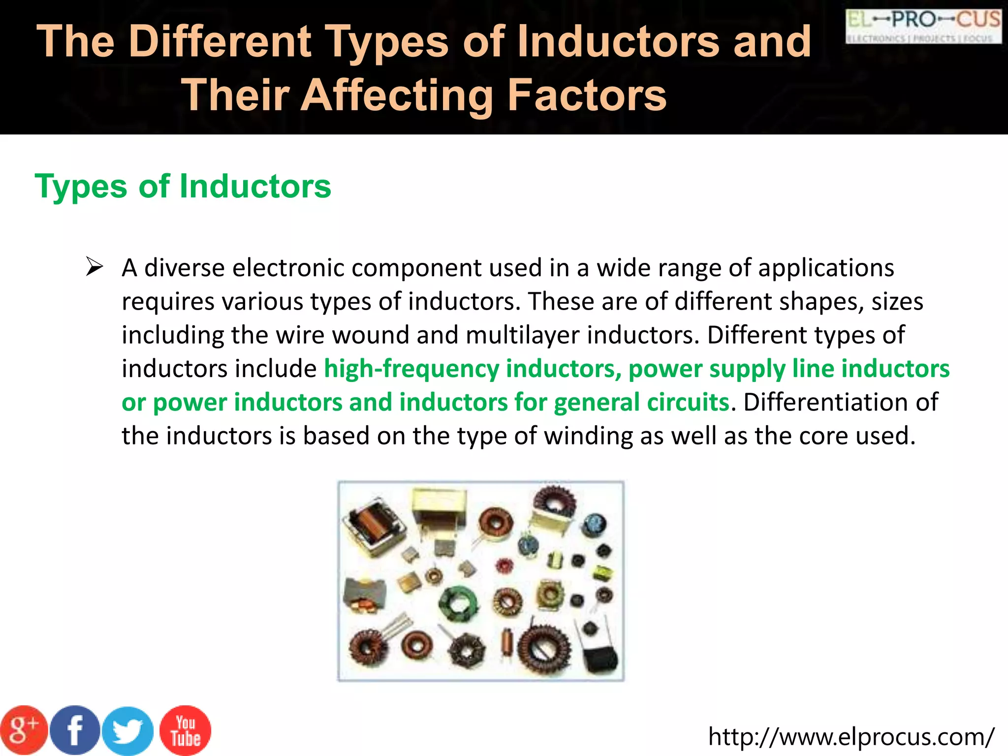 The Different Types of Inductors and Their Affecting Factors | PPTX