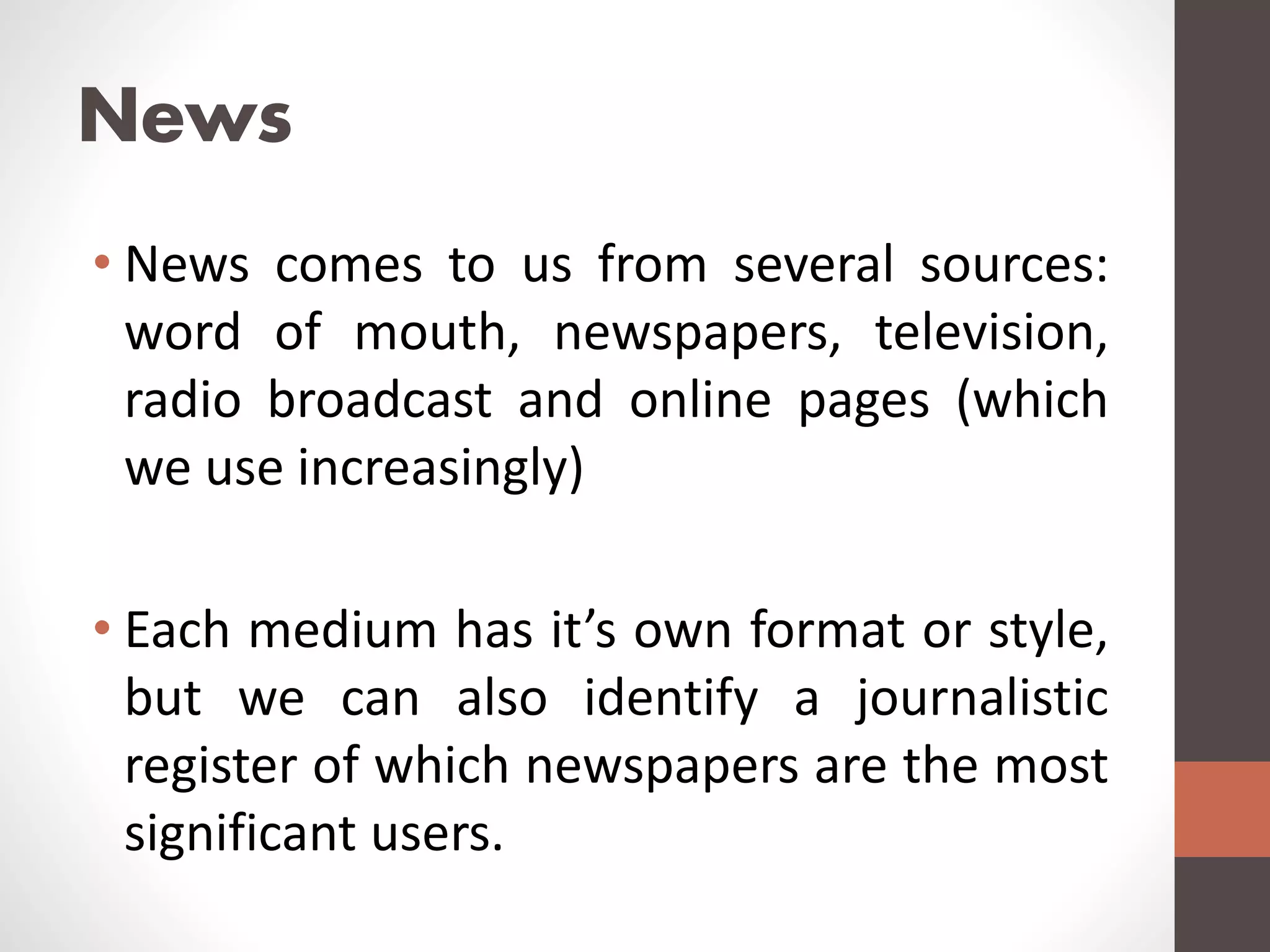 The different types of newspapers | PPTX