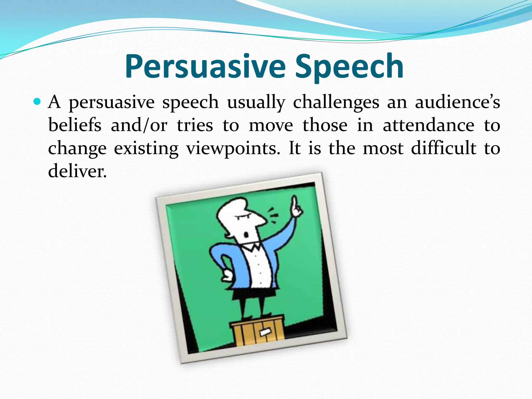 The different types of speeches | PPTX | Personal Celebrations & Life ...