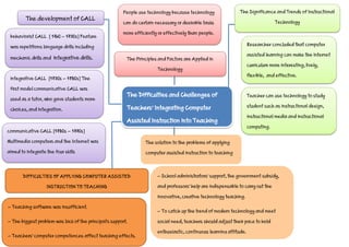The difficulties and challenges of teachers’ integrating computer ...