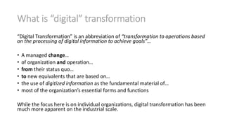 The Digitalization of Transformation | PDF | Business | Business and ...