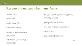 The Digital Repository of Ireland Digital Preservation and Research ...