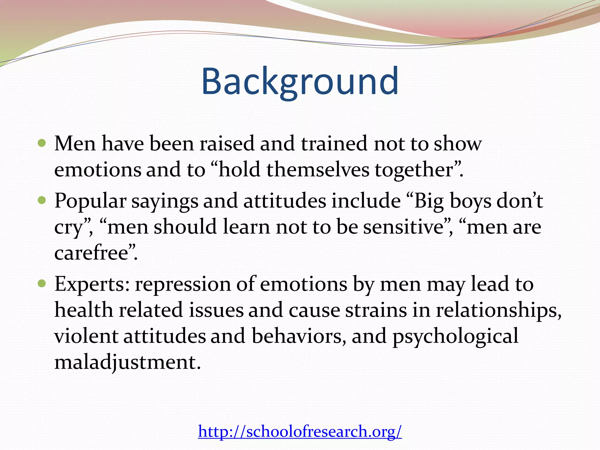 The dilemma of men’s emotions | PPT
