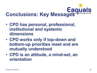 Opening Plenary: The Dimensions of Continuing Professional Development ...