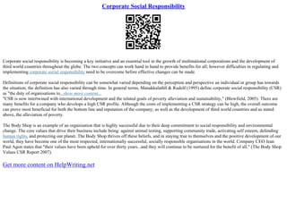 The Dimensions Of Social Responsibility Essay | PDF