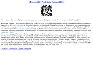 The Dimensions Of Social Responsibility Essay | PDF