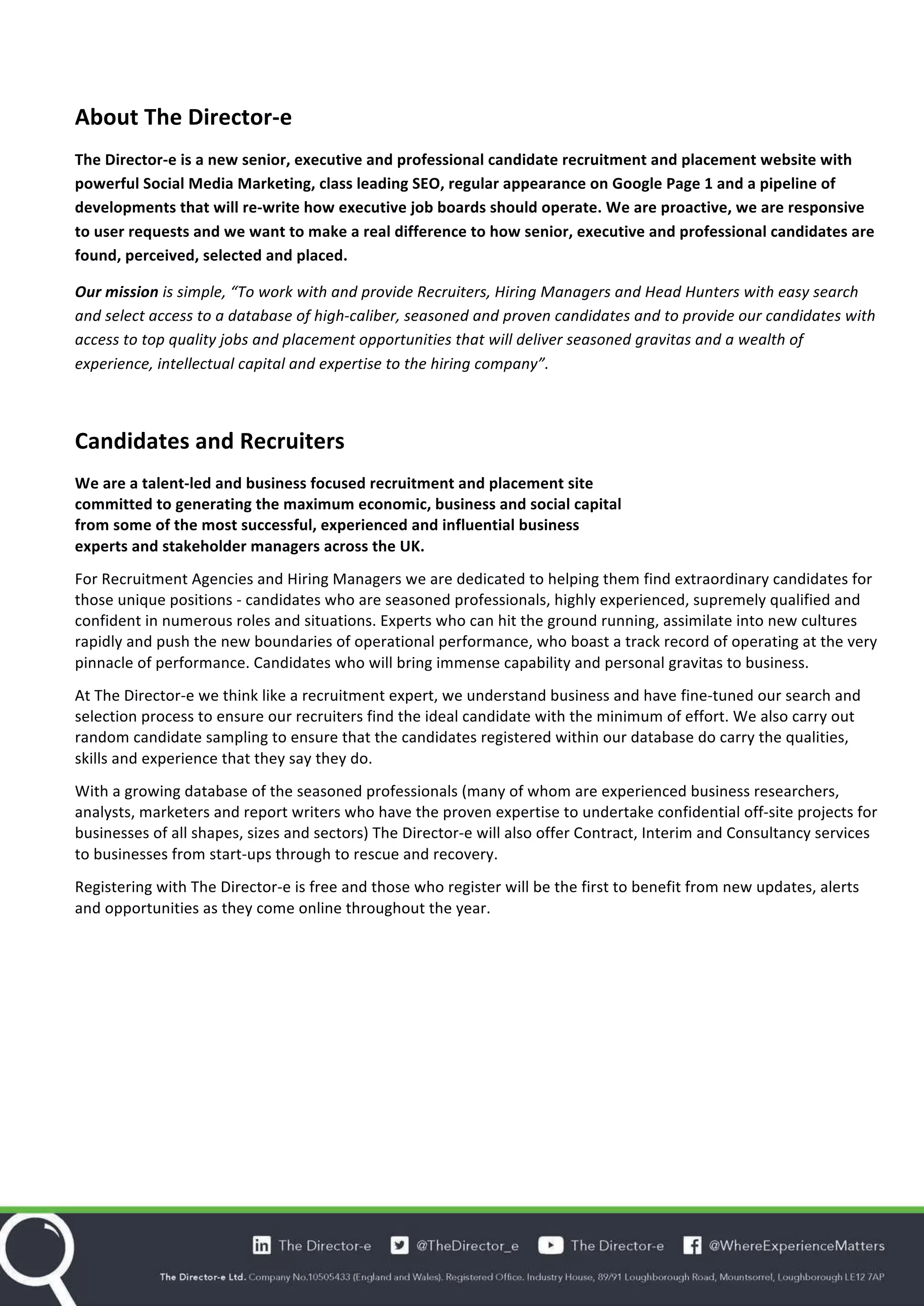 The Director-e Candidate Information Pack | PDF