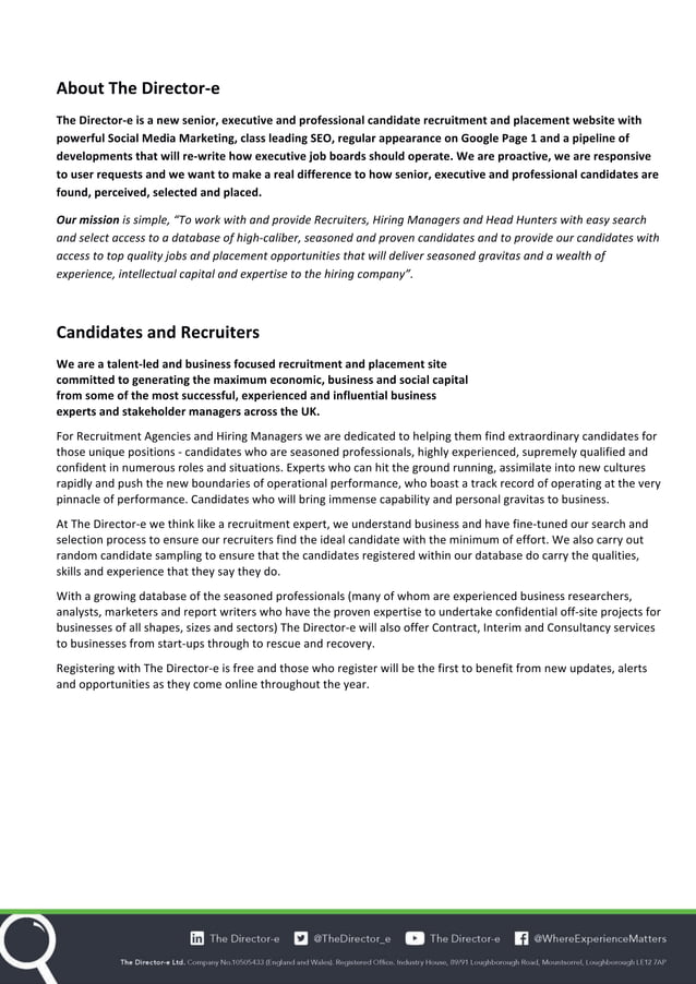 The Director-e Candidate Information Pack | PDF