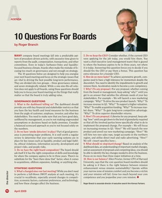 10 Questions to Ask at Your Next Board Meeting | PDF | Business ...