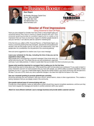 The Director Of First Impressions | PDF