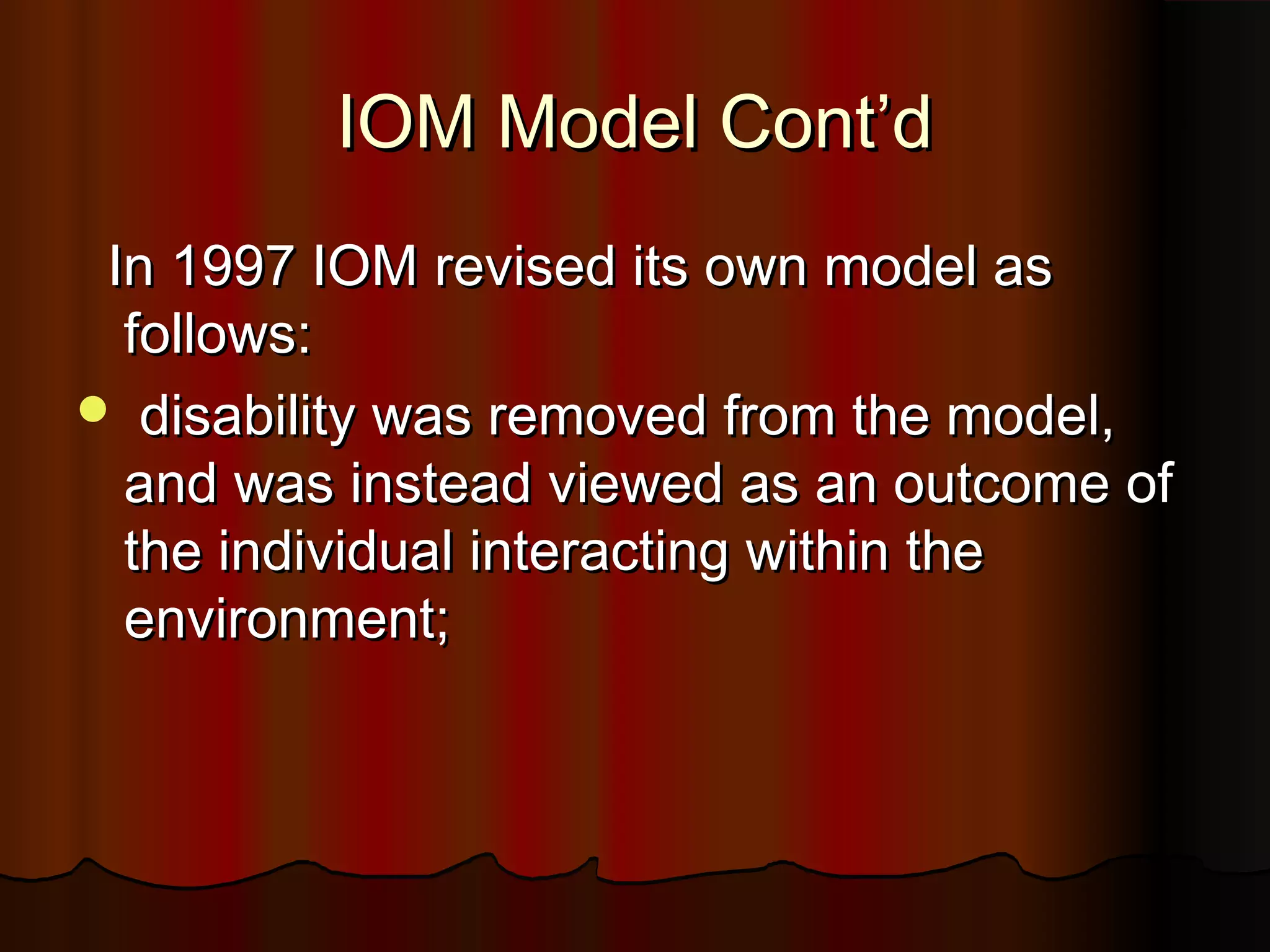 The Disablement Model | ODP