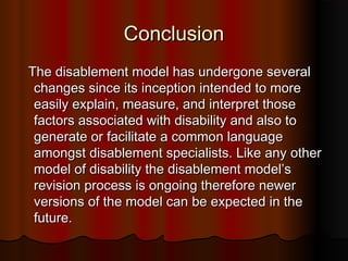 The Disablement Model | ODP