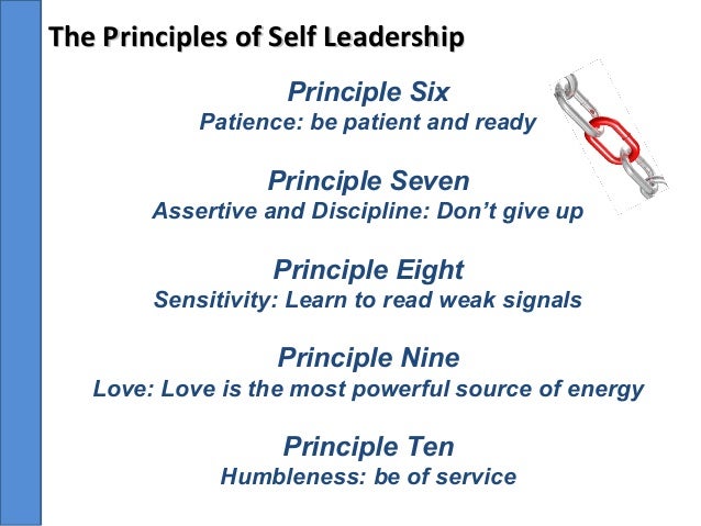 Discipline of Self Leadership